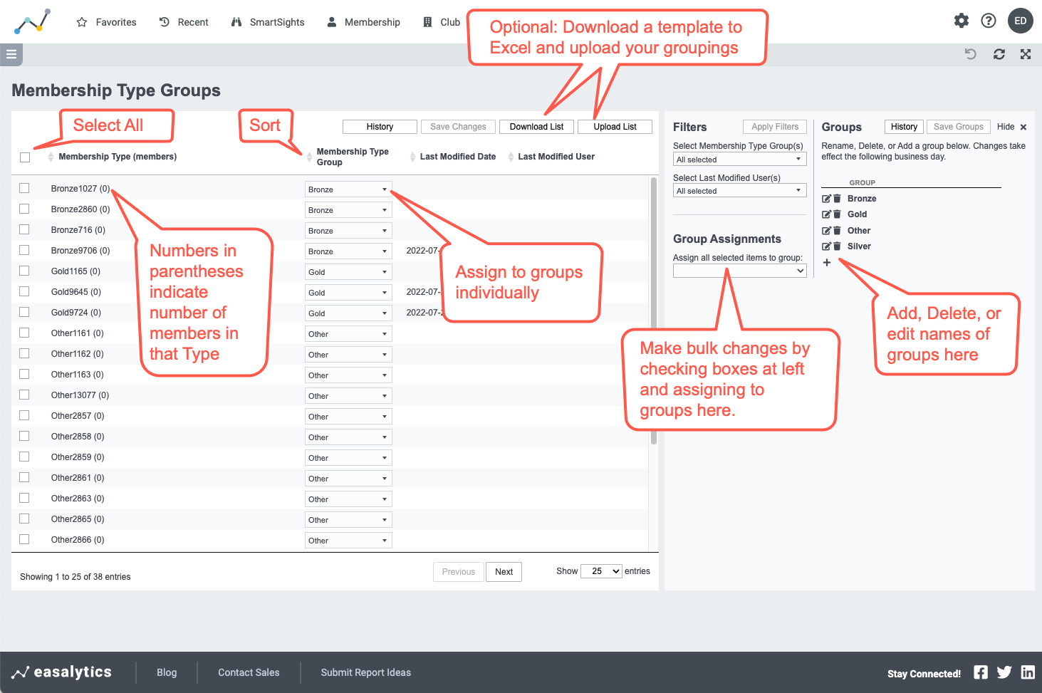 How do I modify my Membership Type Groups? – Easalytics